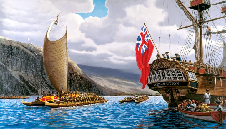 King Kalaniopuʻu Welcomes Cook | Herb Kawainui Kāne